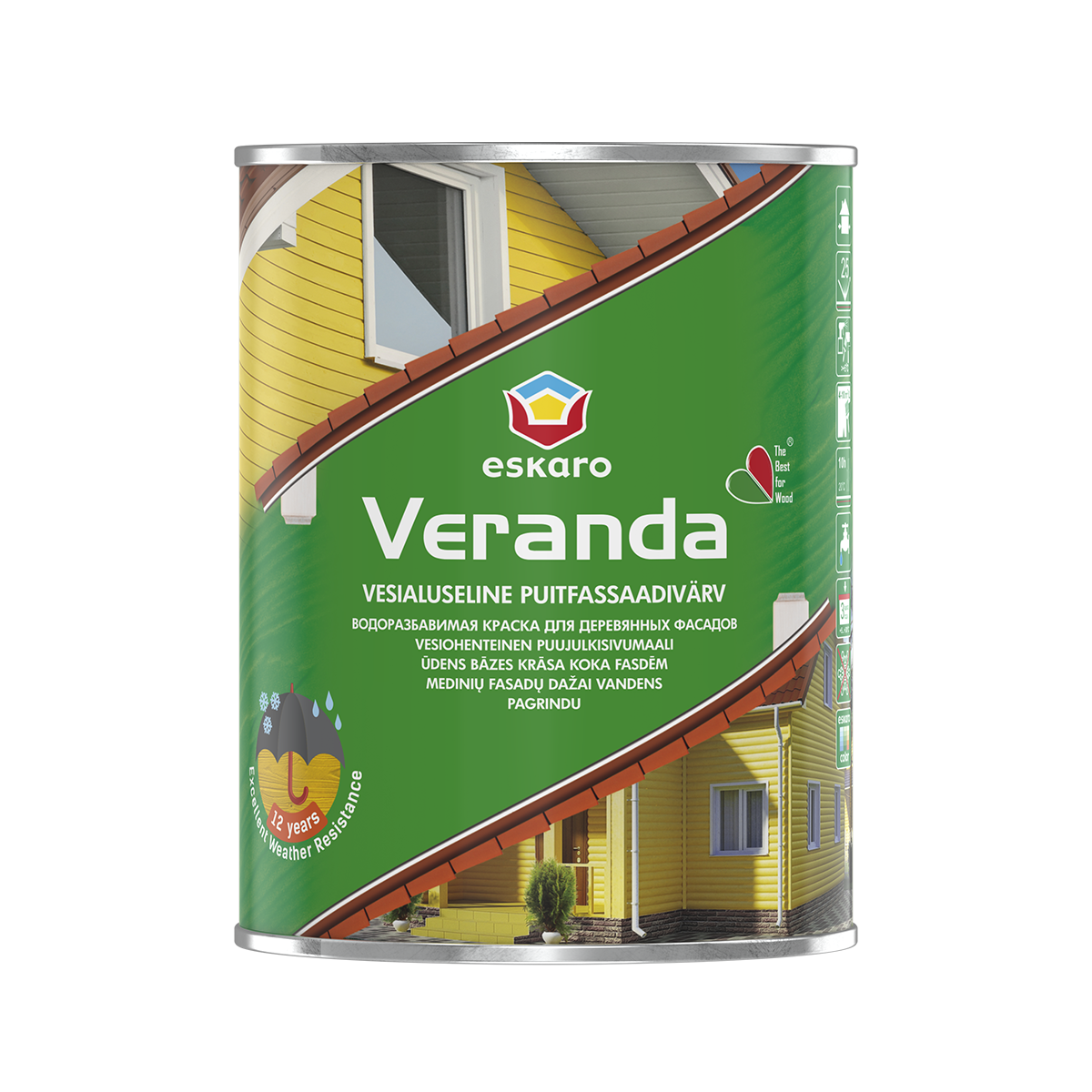 Фарба для дерев'яних фасадів Eskaro Veranda 0,95л ціна, характеристики ...